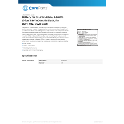 CoreParts Batteri til D-Link Mobile, 6,84Wh Li-ion | Lomax