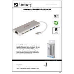 Sandberg USB-C Dock - Køb online hos lomax.dk | Lomax A/S