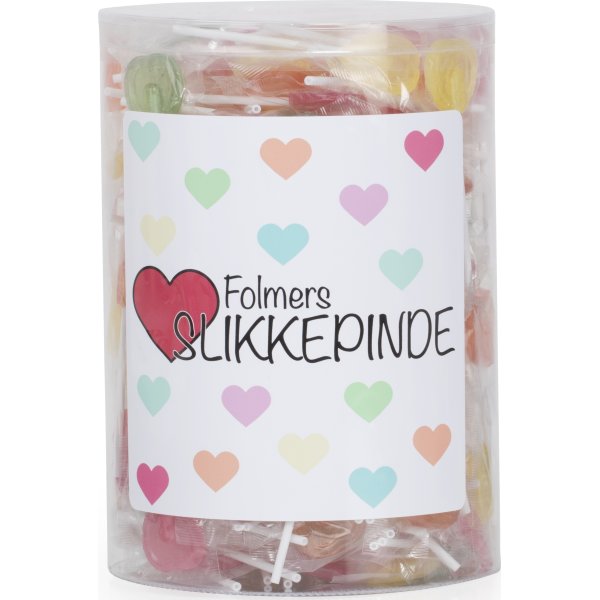 Folmers hjerteslikkepinde, 200 x 5 g, 1 kg - Køb idag! | Lomax A/S