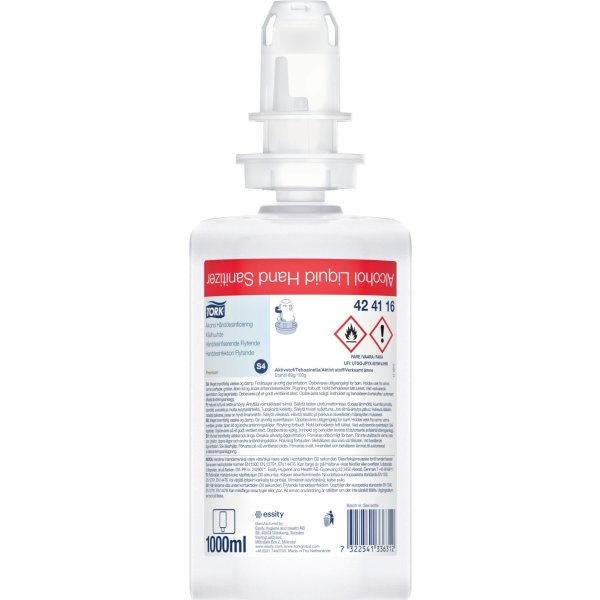 Tork S4 Premium Hånddesinfekt. 80%, Flydende, 1 L | Lomax