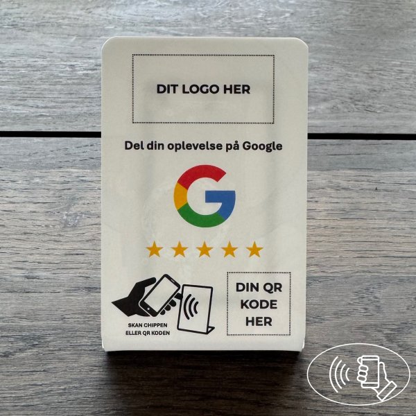 Bordskilt med chip, eget logo, Google | Lomax