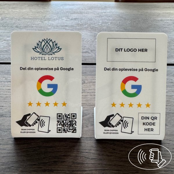 Bordskilt med chip, eget logo, Google | Lomax