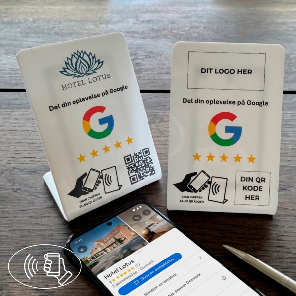 Bordskilt med chip, eget logo, Google | Lomax