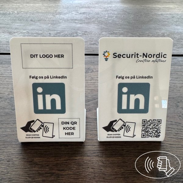 Bordskilt med chip, eget logo, LinkedIn | Lomax
