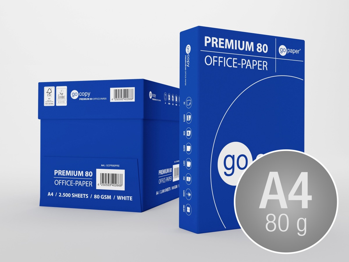 Go Copy Premium 80 kopipapir, A4/80g/500 ark | Lomax