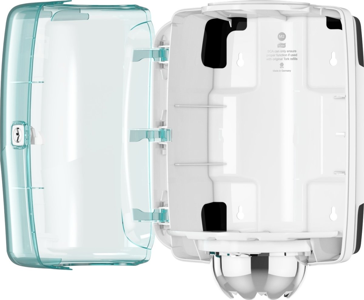 Tork M2 Centerfeed dispenser, Turkis/hvid - Se den her! | Lomax A/S