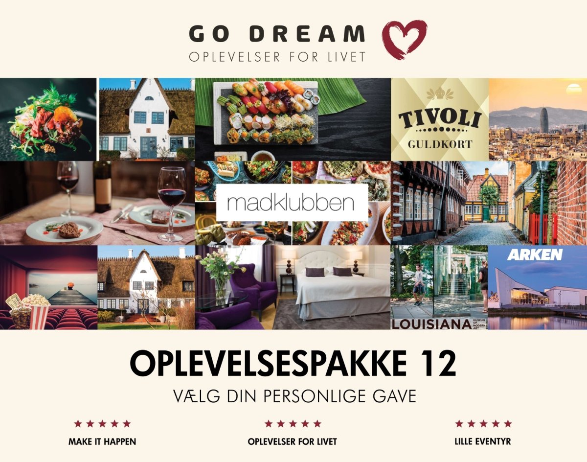 Go Dream Oplevelsespakke 12 - Fri Fragt | Lomax A/S