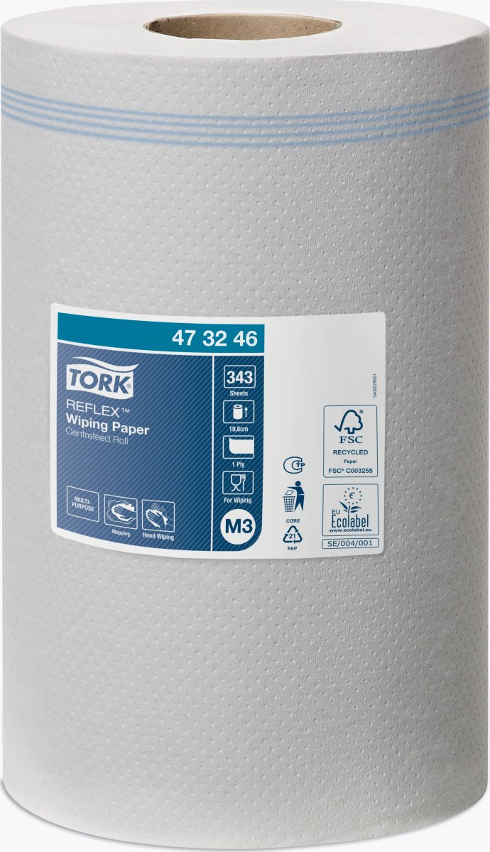 Tork M3 Reflex Mini Aftørringspapir, 1-lag, 12 rl | Lomax