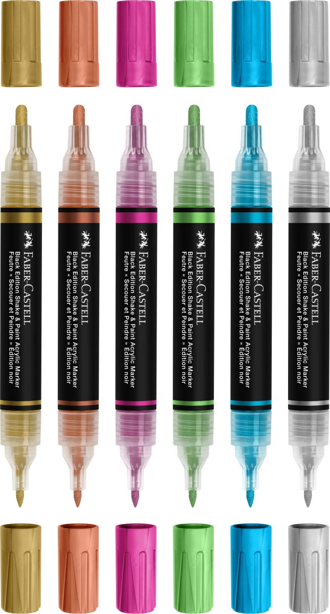 Faber-Castell Akrylmarker | Metallic | 6 farver | Lomax